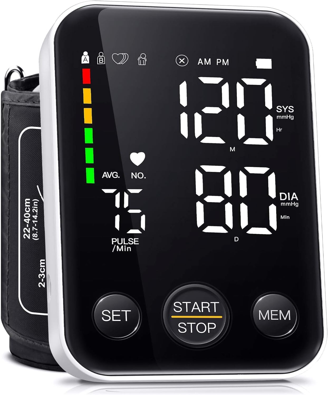 Amazon.com: SmartHeart Blood Pressure Monitor | Wide Range Arm Cuff | 2 ...