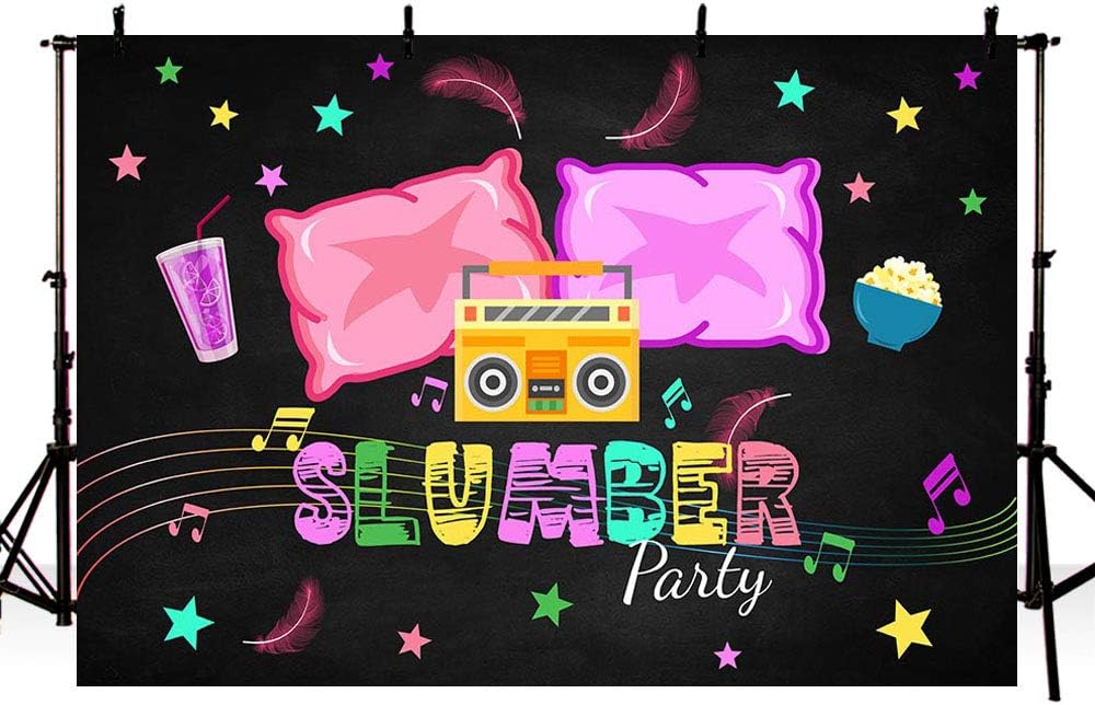 Amazon.com : MEHOFOTO Slumber Party Girl Birthday Party Decorations ...