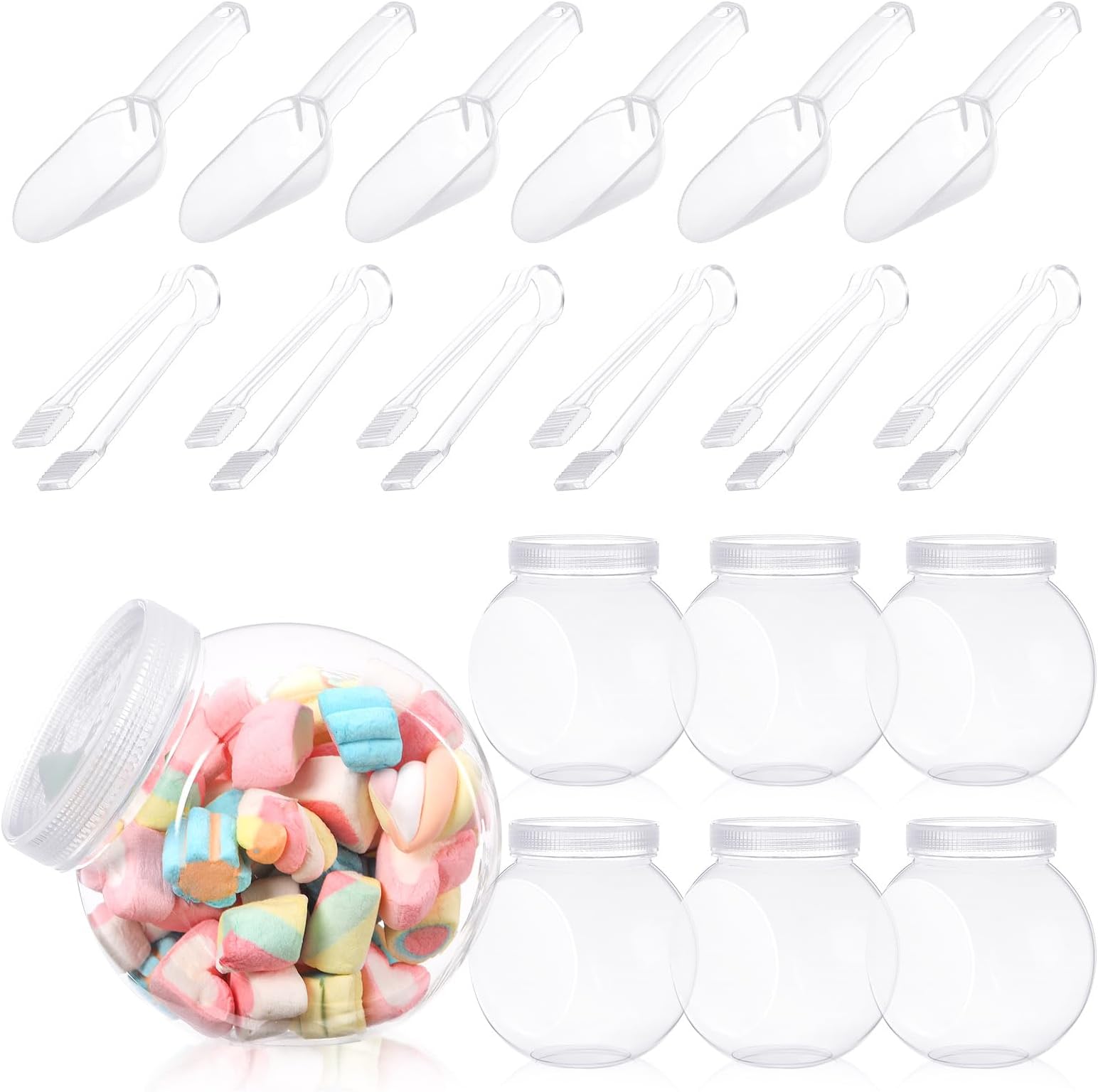 Amazon.com: 6 Pcs 51 oz Plastic Candy Jars for Candy Buffet Candy Bar ...