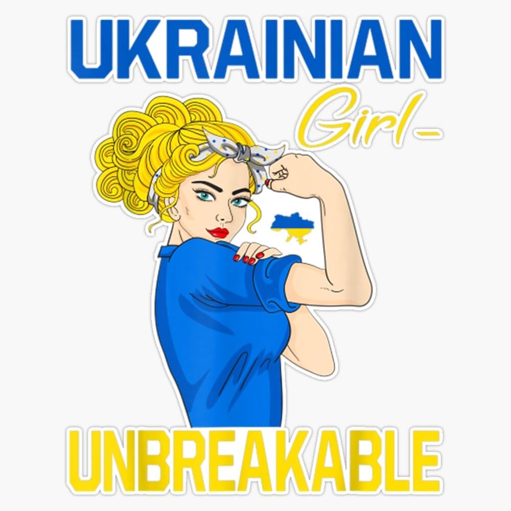 Amazon.com - Ukraine Girl Ukrainian Girl Flag Messy Bun Ukraine Women ...