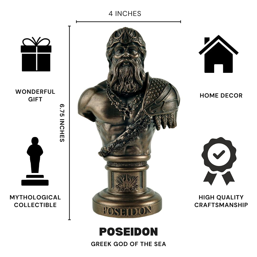 Snapklik.com : Poseidon Greek God Of The Sea Bust Statue Collectible ...