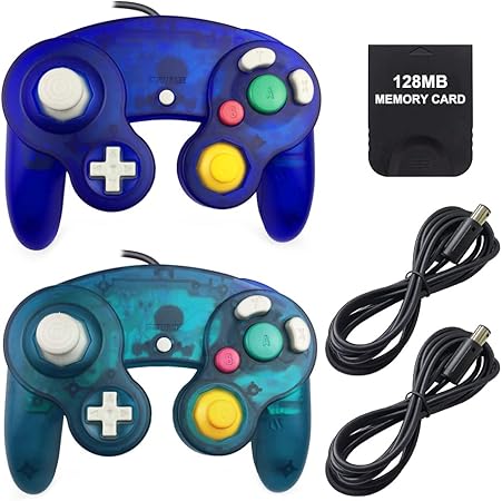Amazon.com: AreMe 2 Packs Game Cube Controllers with 2 Extension Cables ...