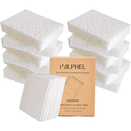 Amazon.com: Vilphel 12 Pack Dishwashing Sponges, Natural Cellulose ...