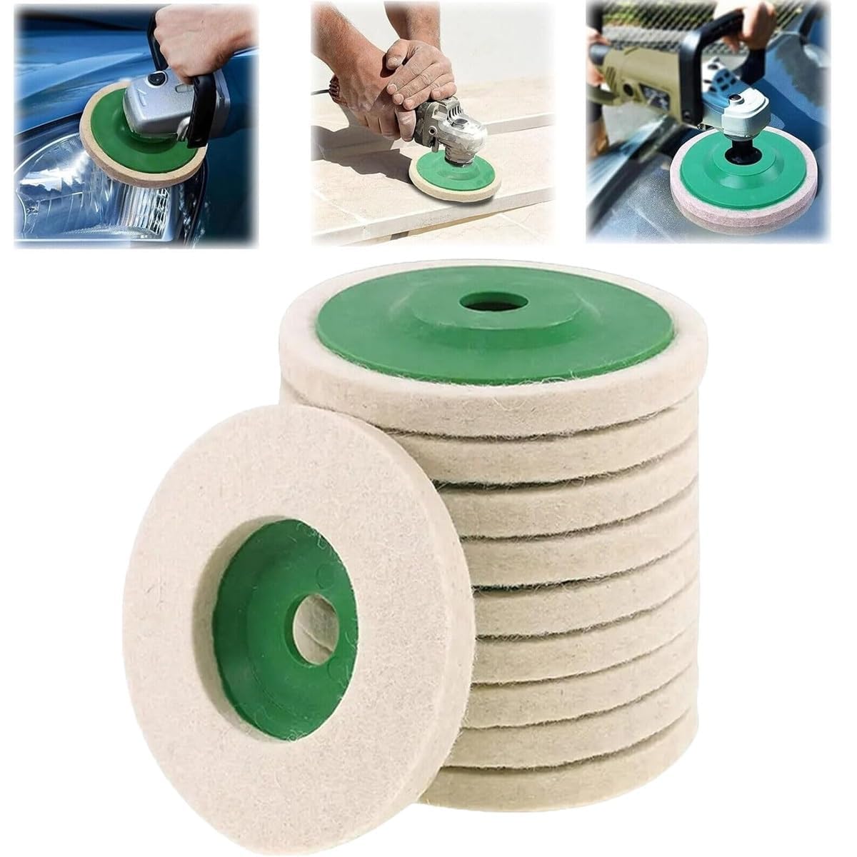 GrindShine Pro Pad - 4 Inch Ultimate Polishing Power Wool Felt ...