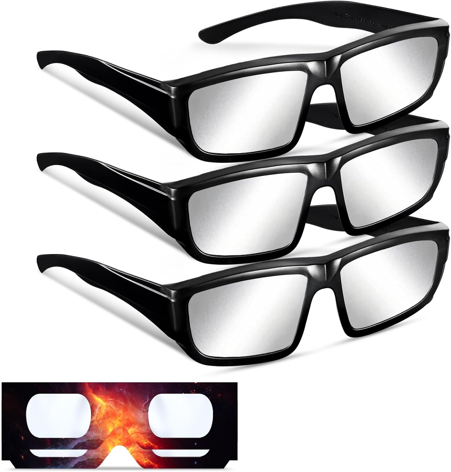 Andbasis 3 Pack Solar Eclipse Glasses 2024 Approved Plastic Eclipse ...