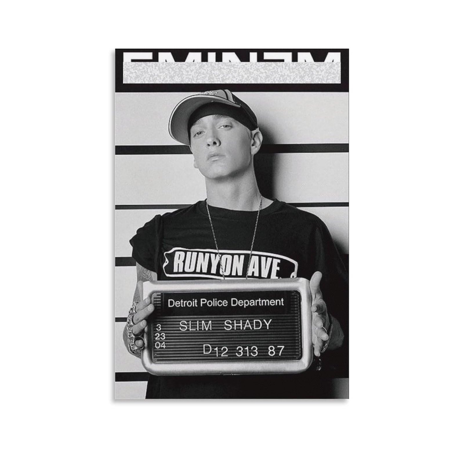 Amazon.com: Wall Posters Slim Shady Mugshot Poster Art Prints Canvas ...