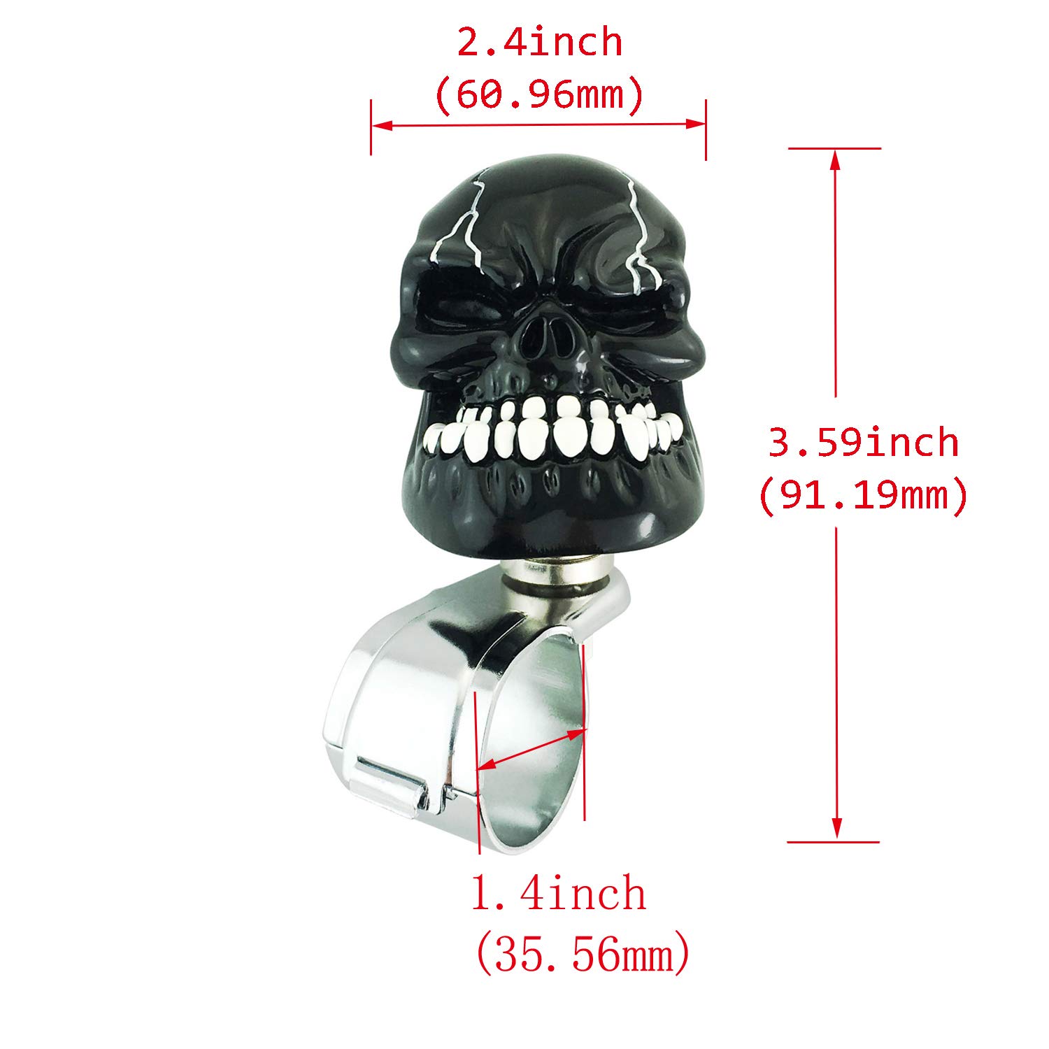 Snapklik.com : Abfer Skull Steering Wheel Suicide Knob Car Turning ...