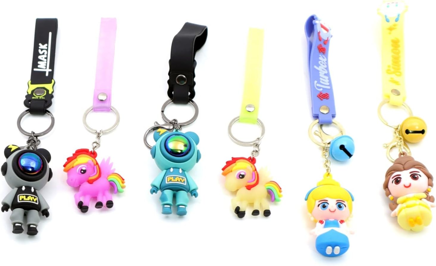 Crackles Cartoon Character Keychains for Kids Silicone Keychains with ...