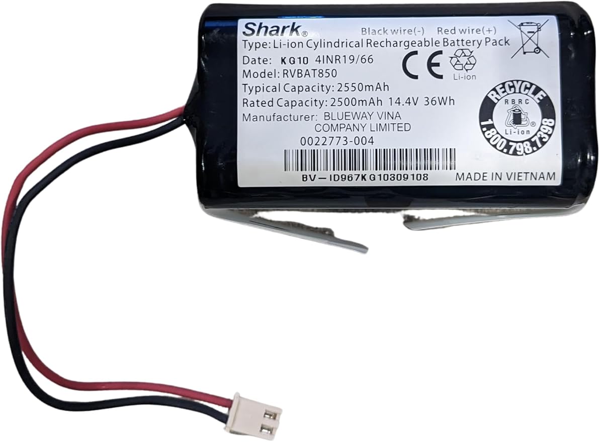 Amazon.com: Shark Robot Vacuum Battery OEM - RVBAT850 Li-Ion 2550mah 14 ...