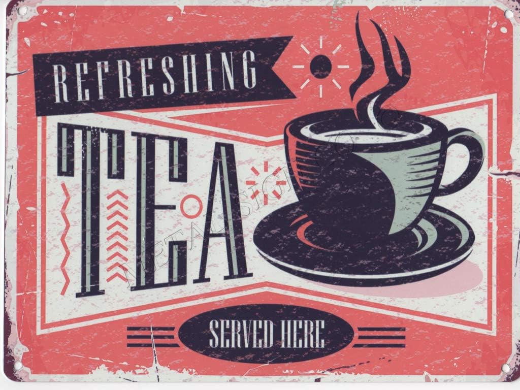 REFRESHING TEA SERVED HERE TEA ROOM SIGN METAL SIGN RETRO VINTAGE STYLE ...
