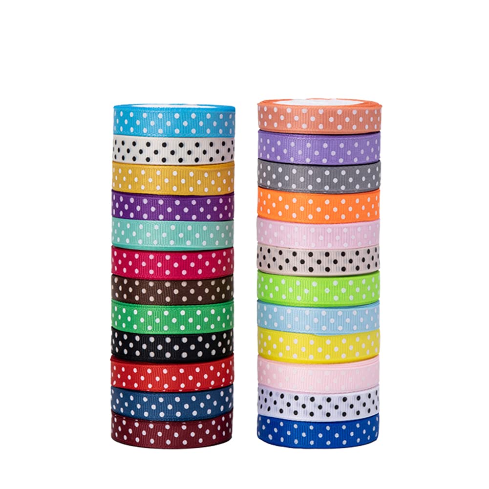 Snapklik.com : 96 Yard Polka Dot Grosgrain Ribbon, 3/8 X 4 Yard/Roll ...
