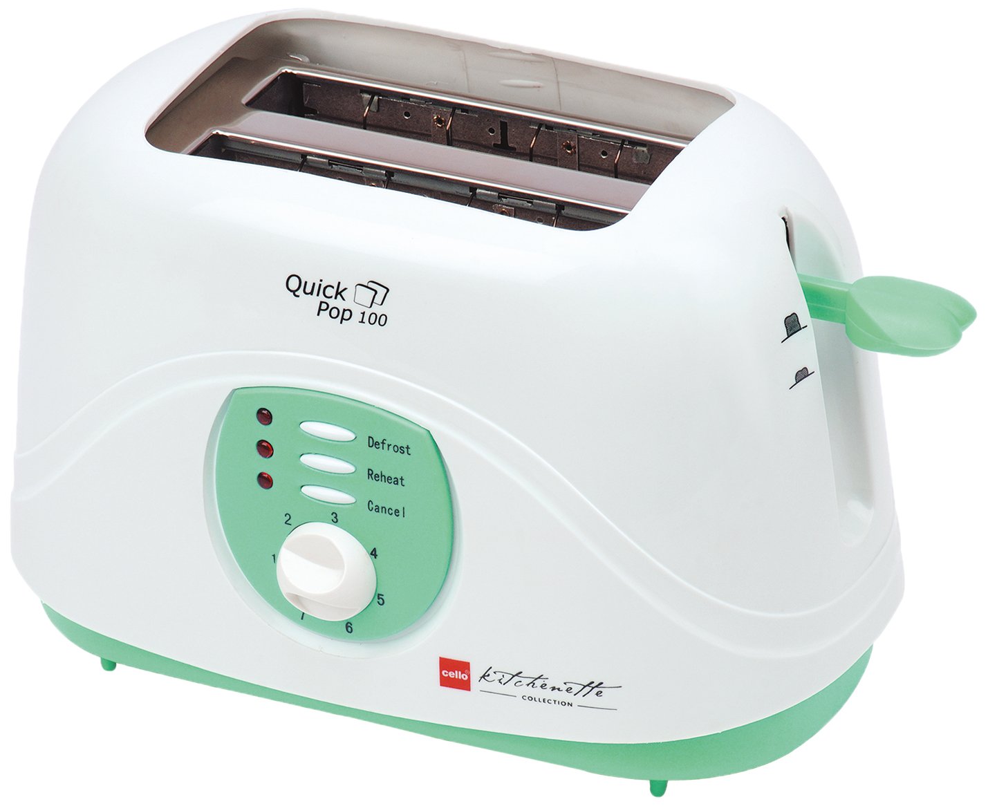 Cello Quick Pop Up 100, 2 Slice Toaster, Green White : Amazon.in: Home ...