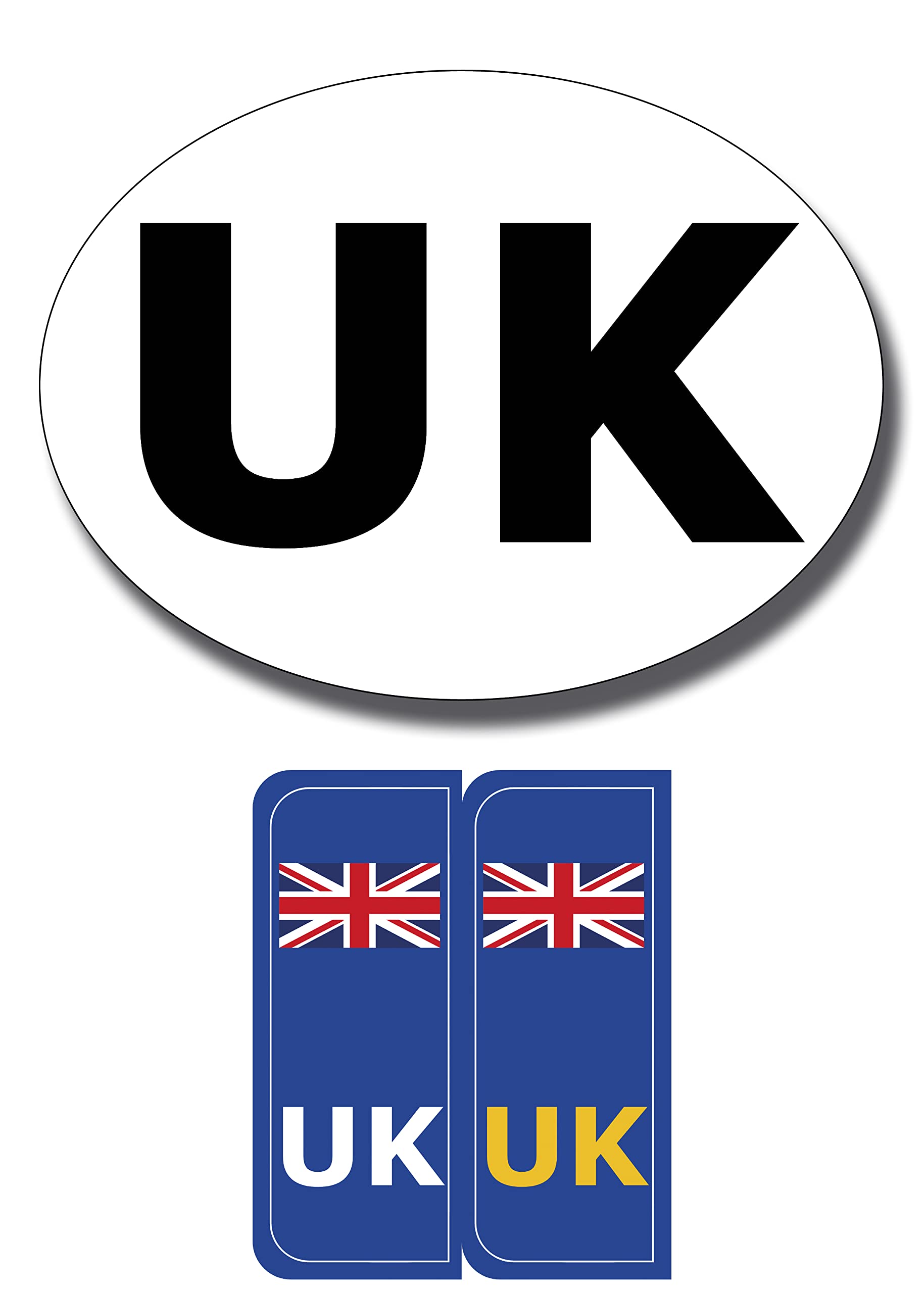 12PA UK Oval + Number Plate Sticker | Stickers for Europe (UK Oval ...