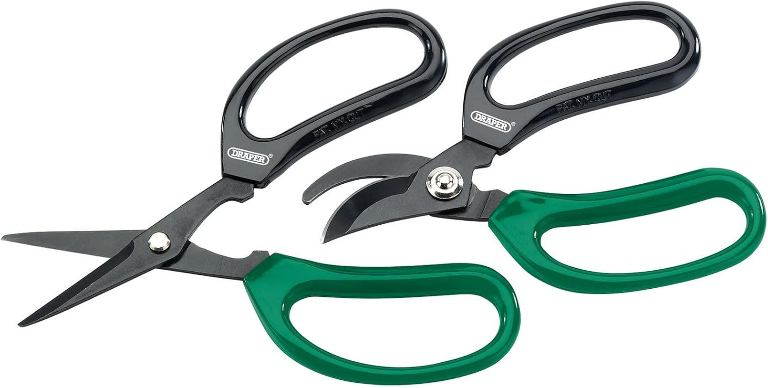 Draper Garden Scissor Set-2 Piece | Soft Grip | 165mm Straight Blade ...
