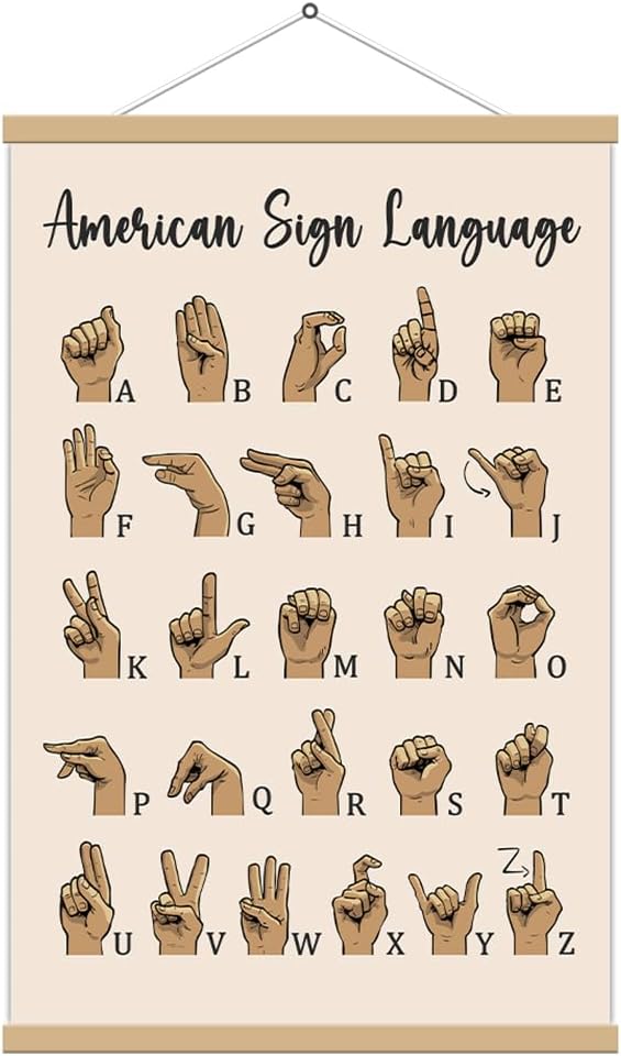 Amazon.com: 5M BOX American Sign Language Poster – ASL Wall Art for ...