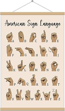 Amazon.com: 5M BOX American Sign Language Poster – ASL Wall Art for ...