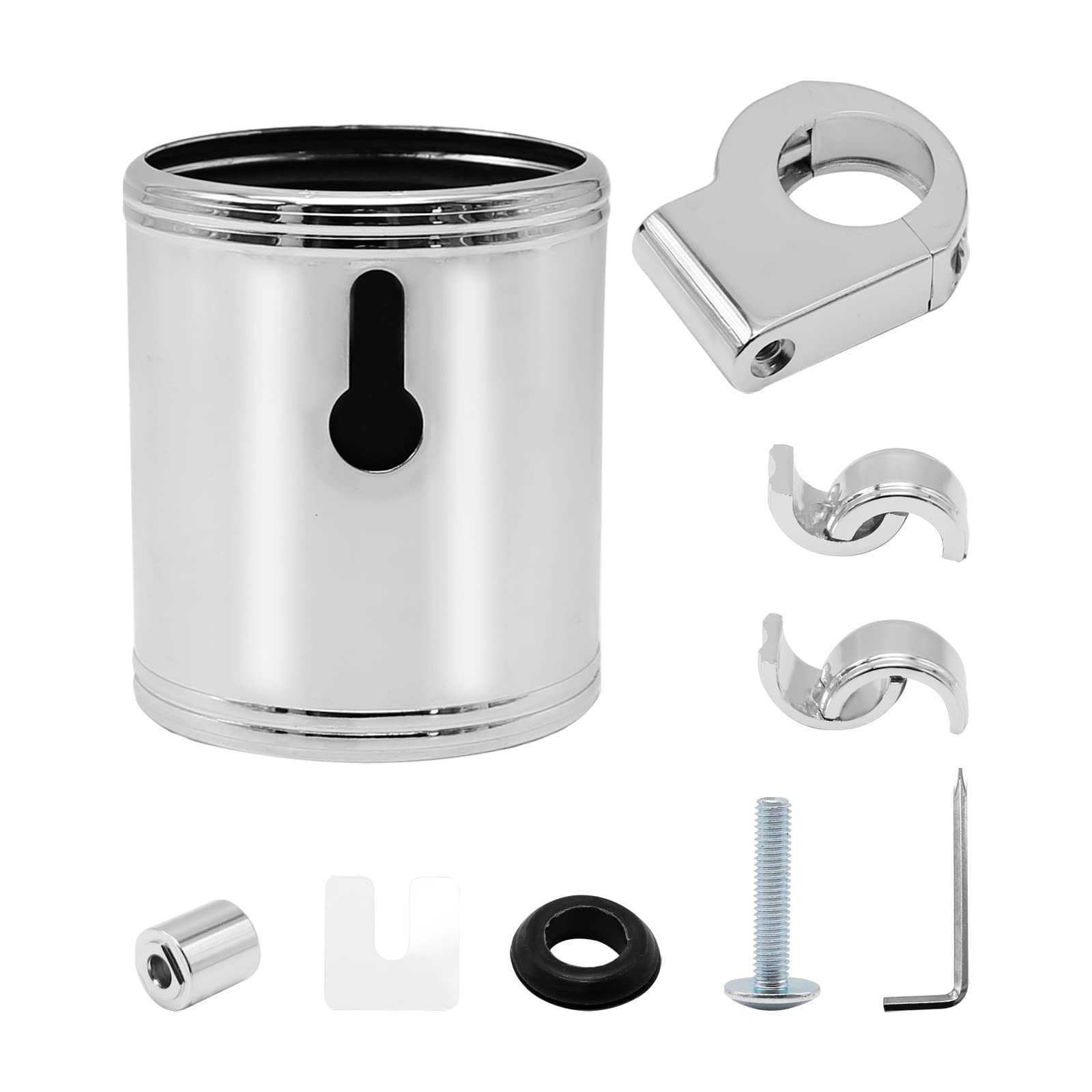 Amazon.com: Zreneyfex 200 Chrome Handlebar Mount Motorcycle Metal Cup ...