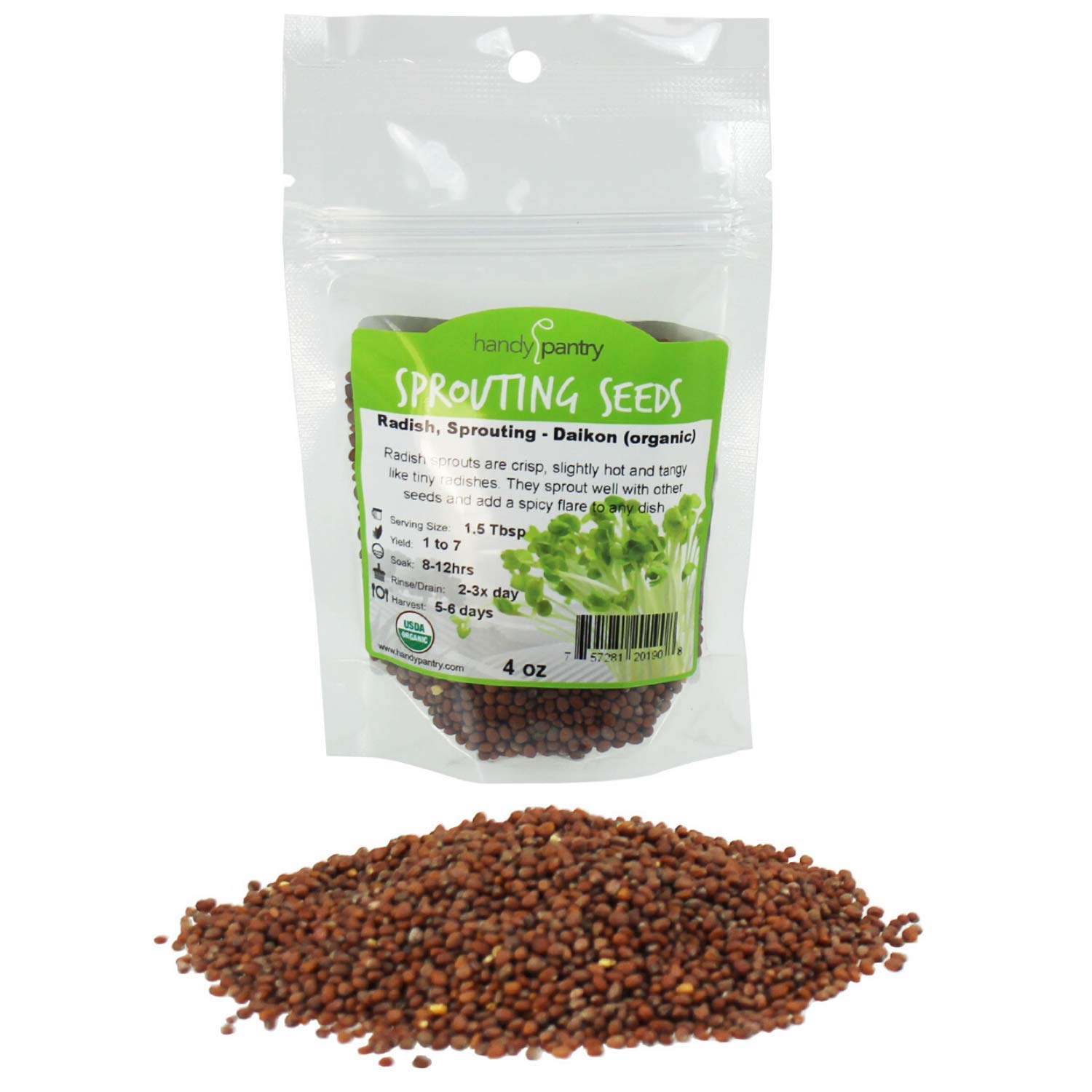 Amazon.com: Organic Radish Sprouting Seeds -1/4 Lbs (4 Oz)- Radish Seed ...