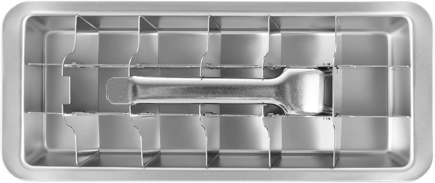 UKQRRTC Stainless Steel Ice Cube Tray, 18 Slot Removable Ice Cube Maker ...