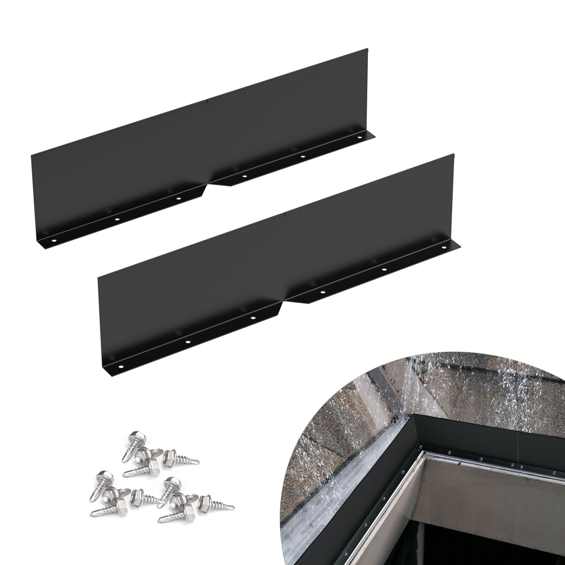 Snapklik.com : Flamorrow 2 Pack Aluminum Gutter Valley Splash Guards ...