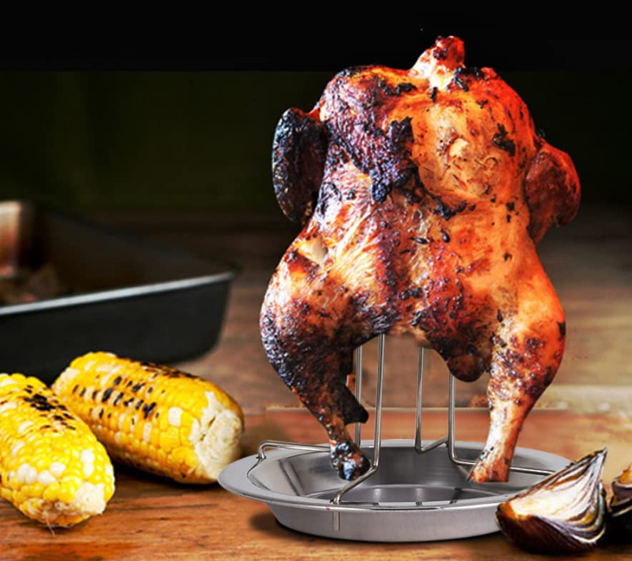 DEET Carbon Steel Chicken Roaster Stand,Vertical Roaster Holder with ...