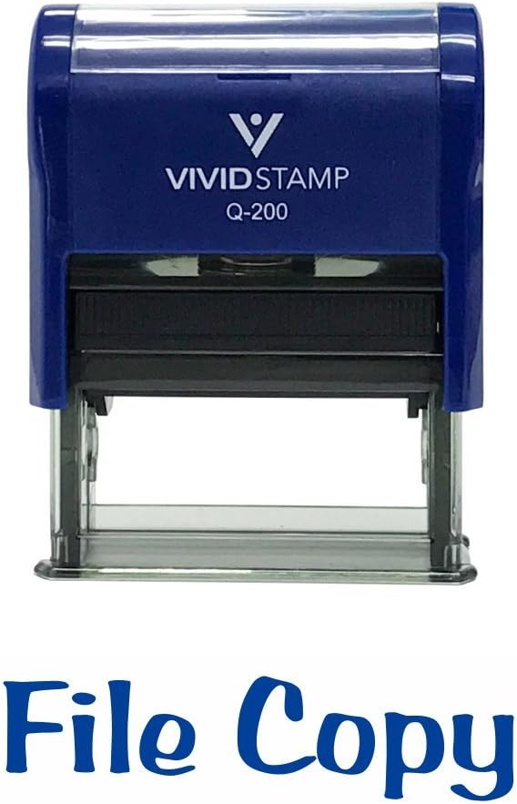 Amazon.com : File Copy Self-Inking Office Rubber Stamp (Blue) - Medium ...