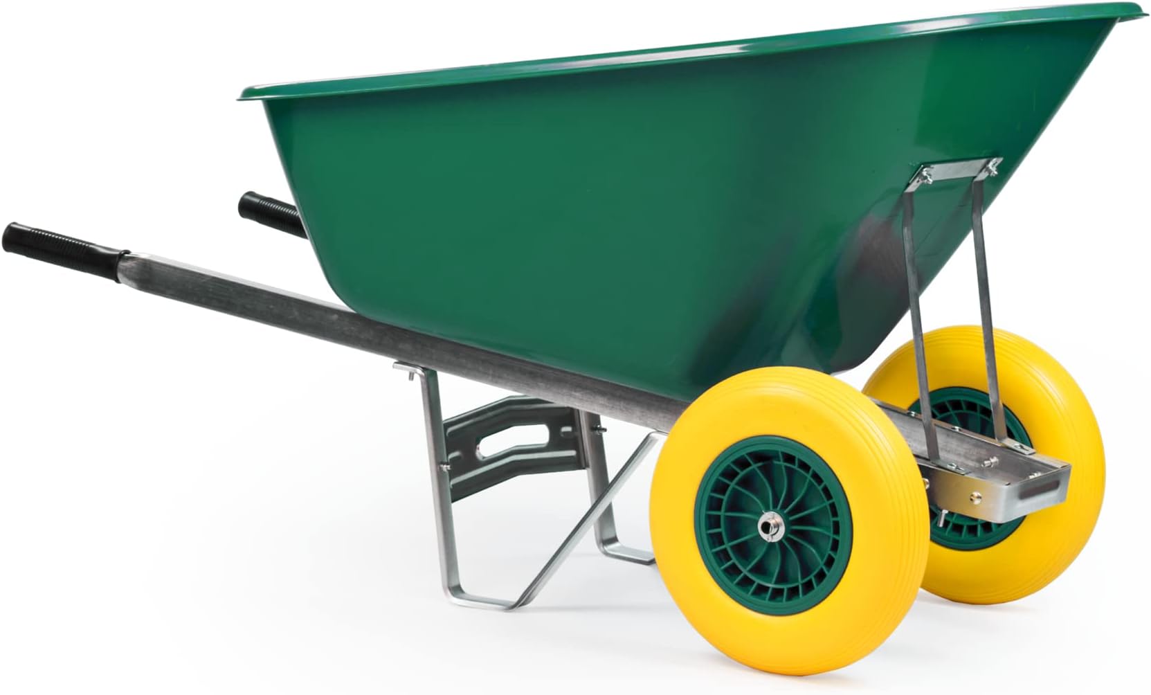 KCT 200L XL Twin Wheel Wheelbarrow Green - Heavy Duty Garden/Stable ...