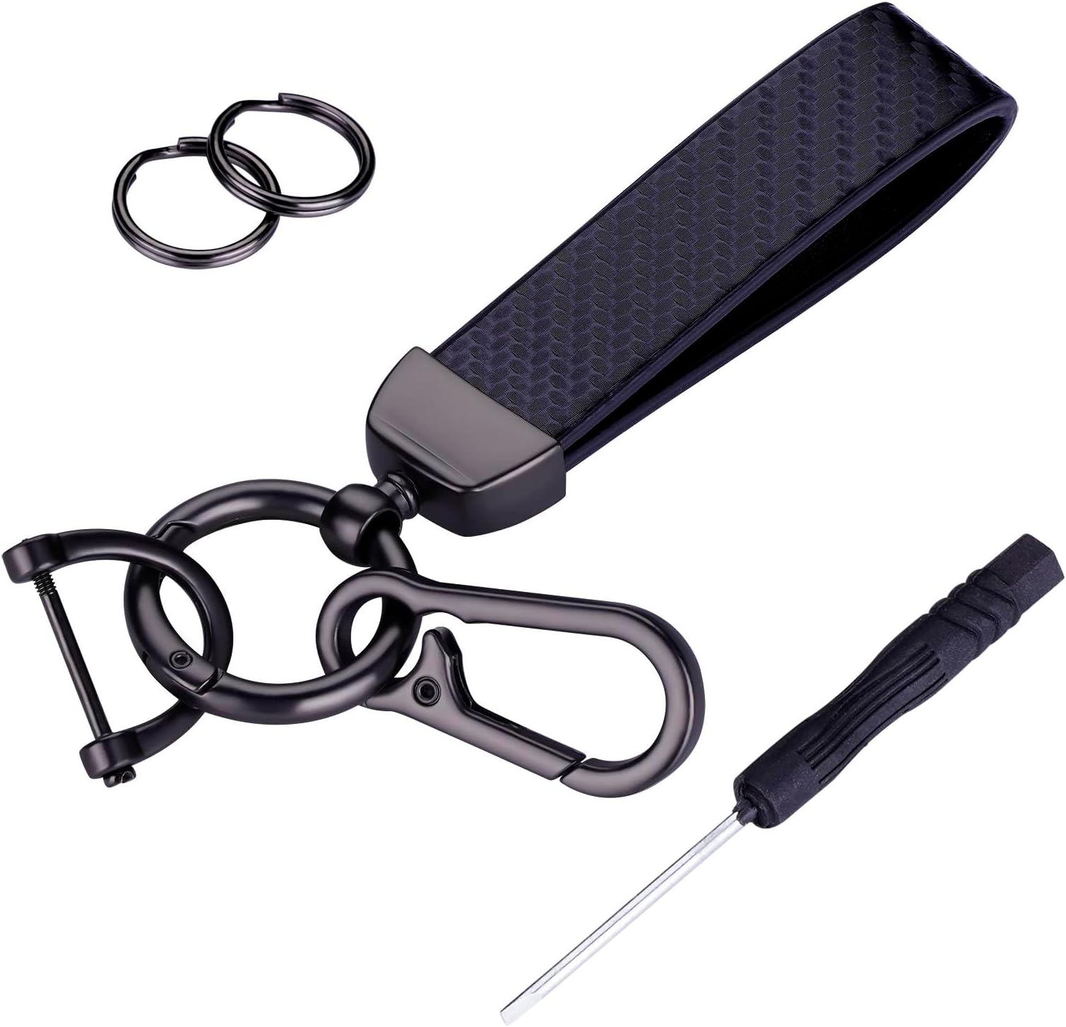 Amazon.com: Turcee 2PCS Carbon Fiber Car Keychain Kit,Gift for Men and ...