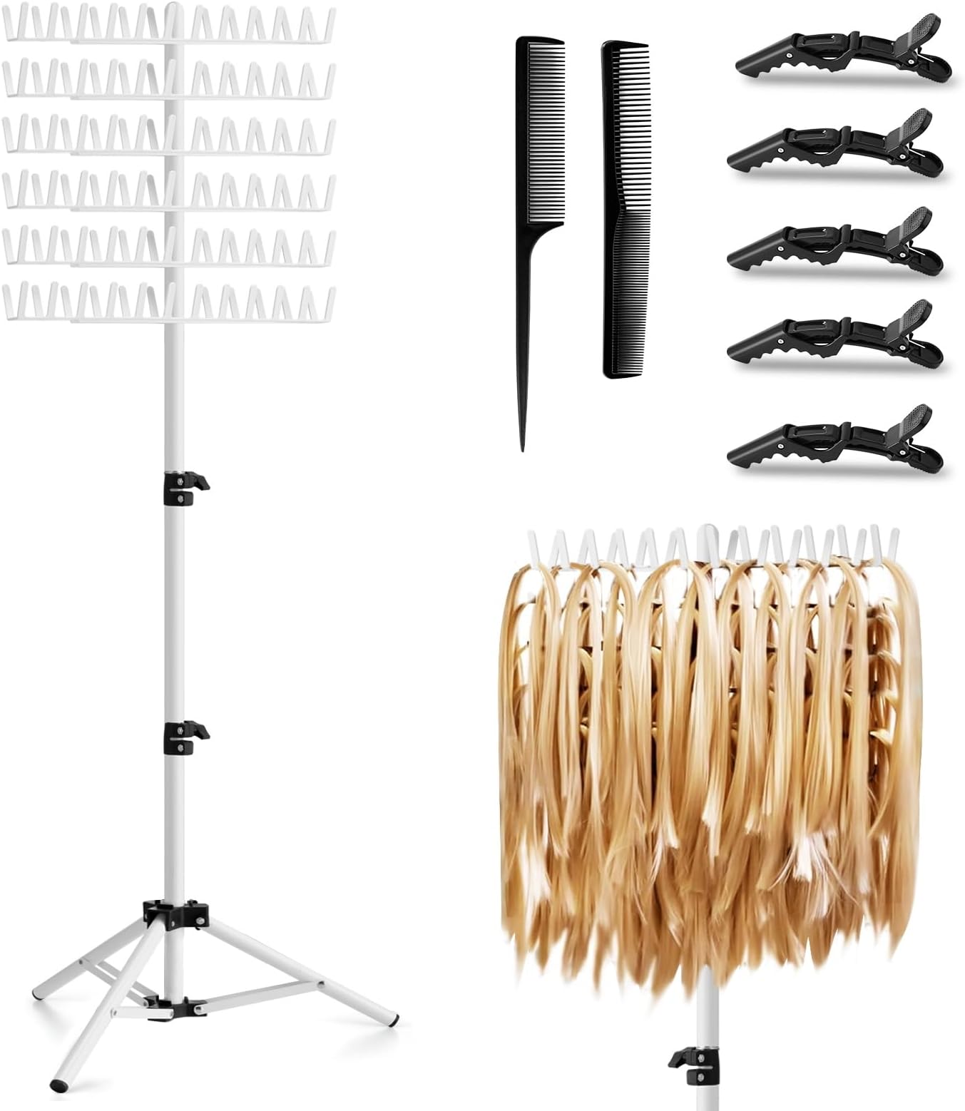 Amazon.com : Sunnacate Braiding Hair Rack, Height Adjustable Braiding ...