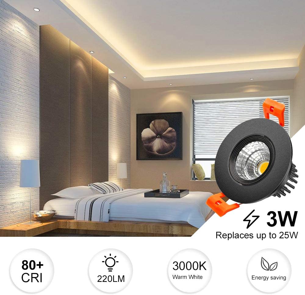 Snapklik.com : inShareplus 2 Inch Downlight, 3W Recessed Lighting 220LM ...