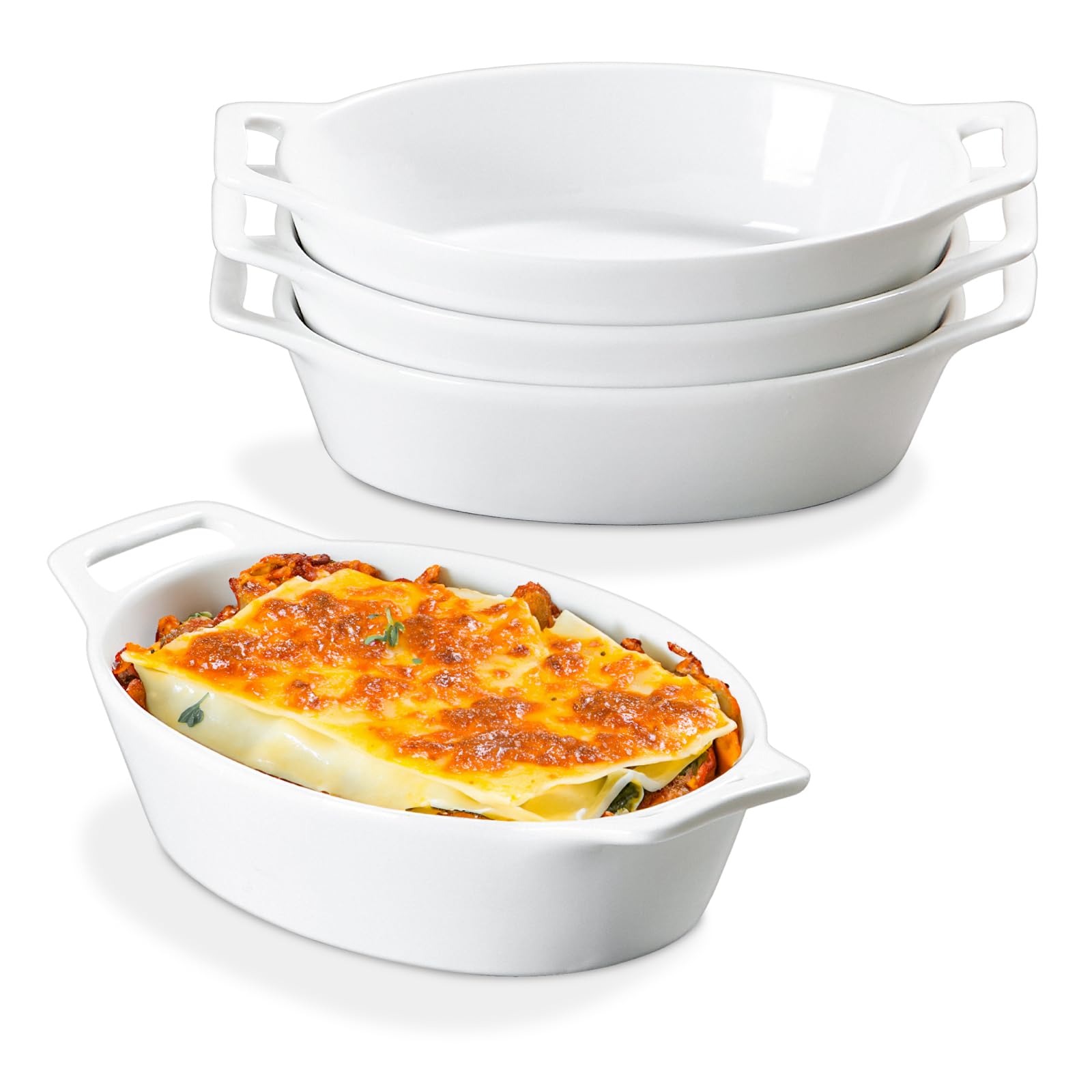 Amazon.com: ONEMORE Oval Au Gratin Baking Dish, 20 oz Small Casserole ...