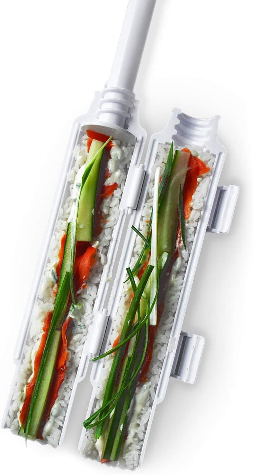 Amazon.com: PSKZNSZ Sushi Roller Kit Rolls Made Bazooka Kitchen Easy ...