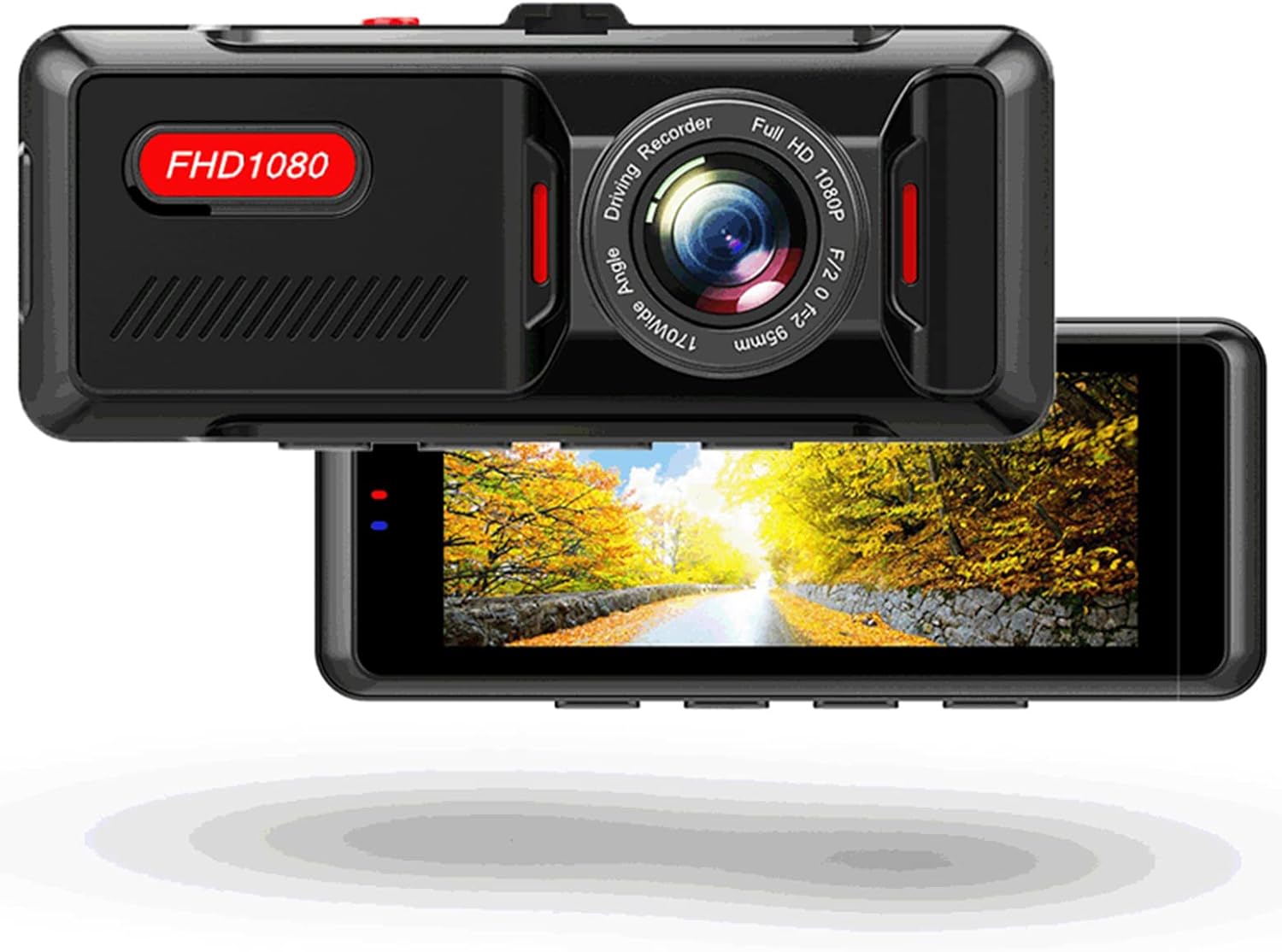 Front And Rear Dual Dash Cam 3 Inch Dashboard Camera Full HD 170° Wide ...