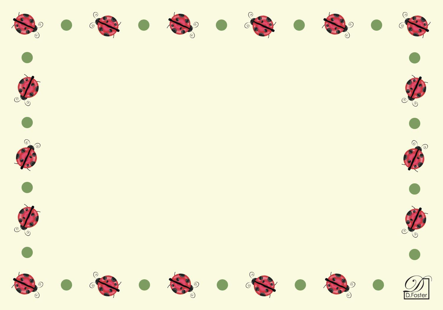 Amazon.com : Ladybug Flat Card, Pack of 10 : Other Products : Office ...