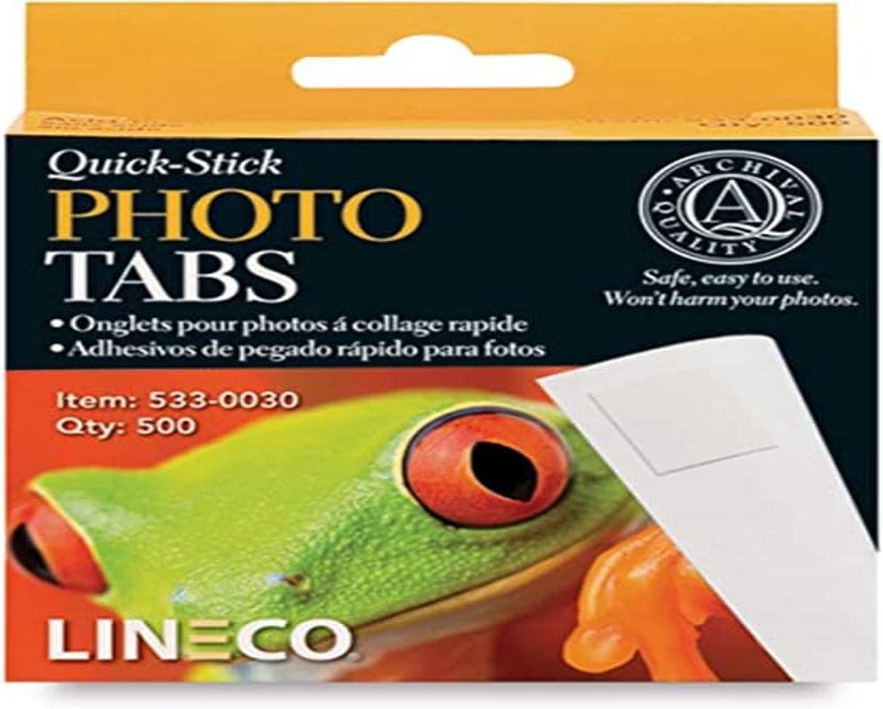 Amazon.com: Lineco Quick Stick Photo Tabs pack of 500 : Office Products