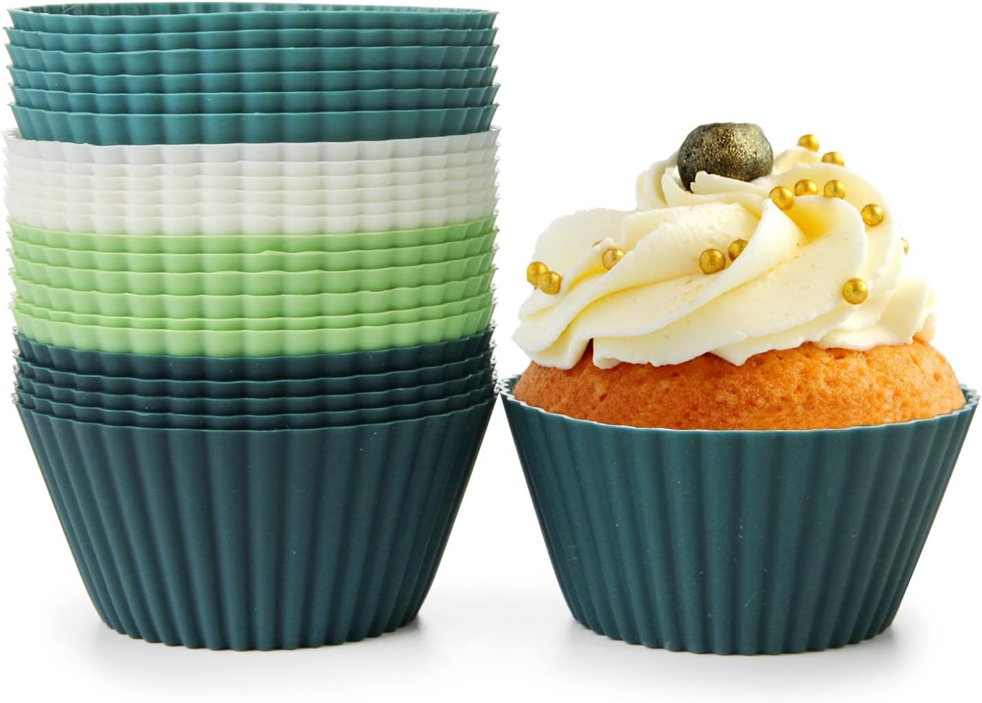 Spesh Lot de 24 Moules à Cupcakes en Silicone, Moules Muffins en ...