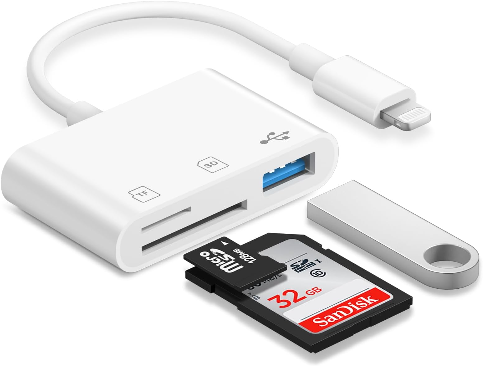 Amazon.com: SD Card Reader for iPhone,Lightning to MicroSD/SD USB 3 ...