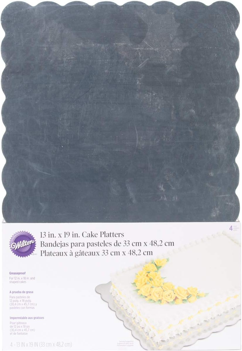 Amazon.com | Wilton 13 x 19 Silver Cake Platters, 4 Count: Cake Boards ...