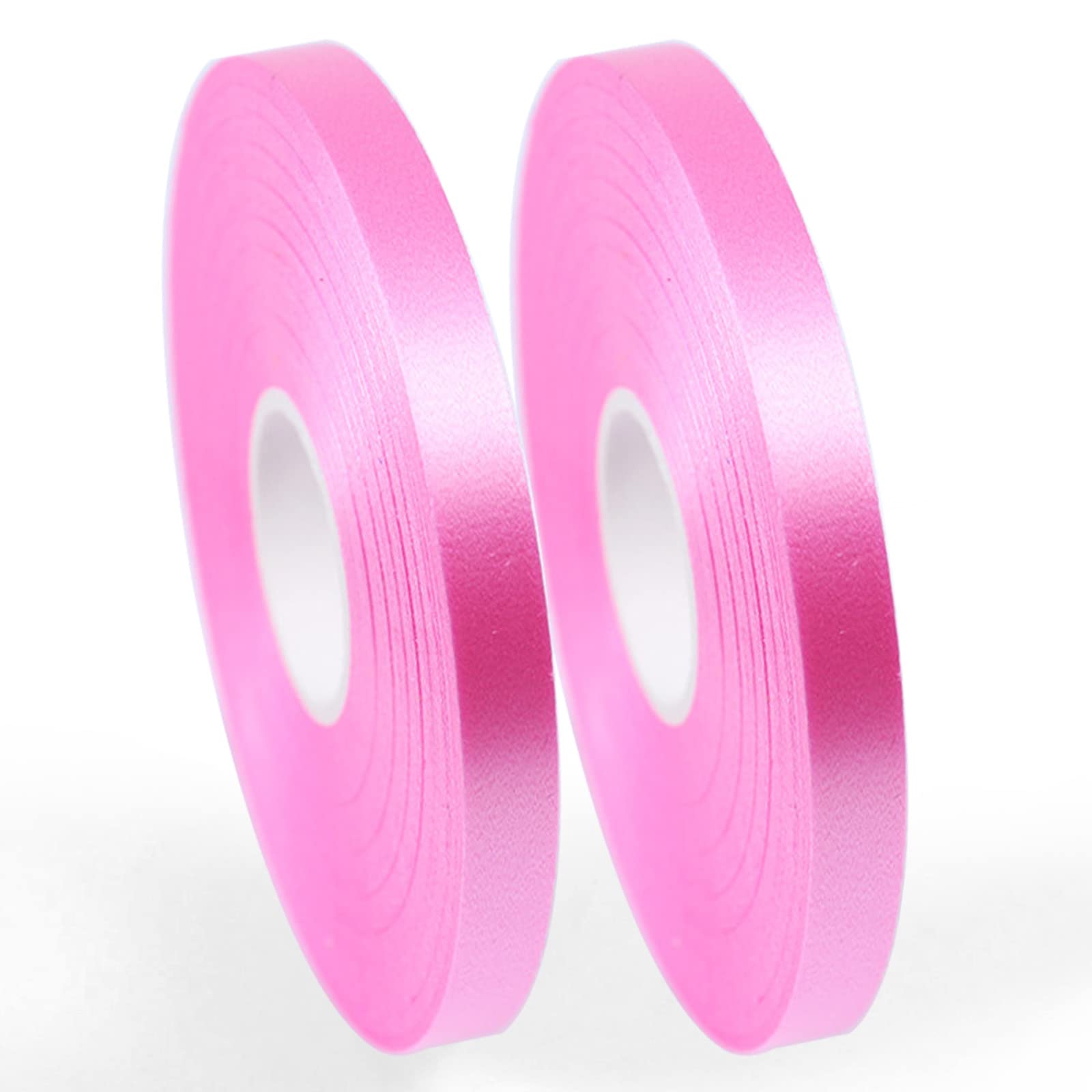 Yiran 2 Rolls Pink Balloon Ribbon 8mm, 50m/roll Pink Ribbon Pink ...