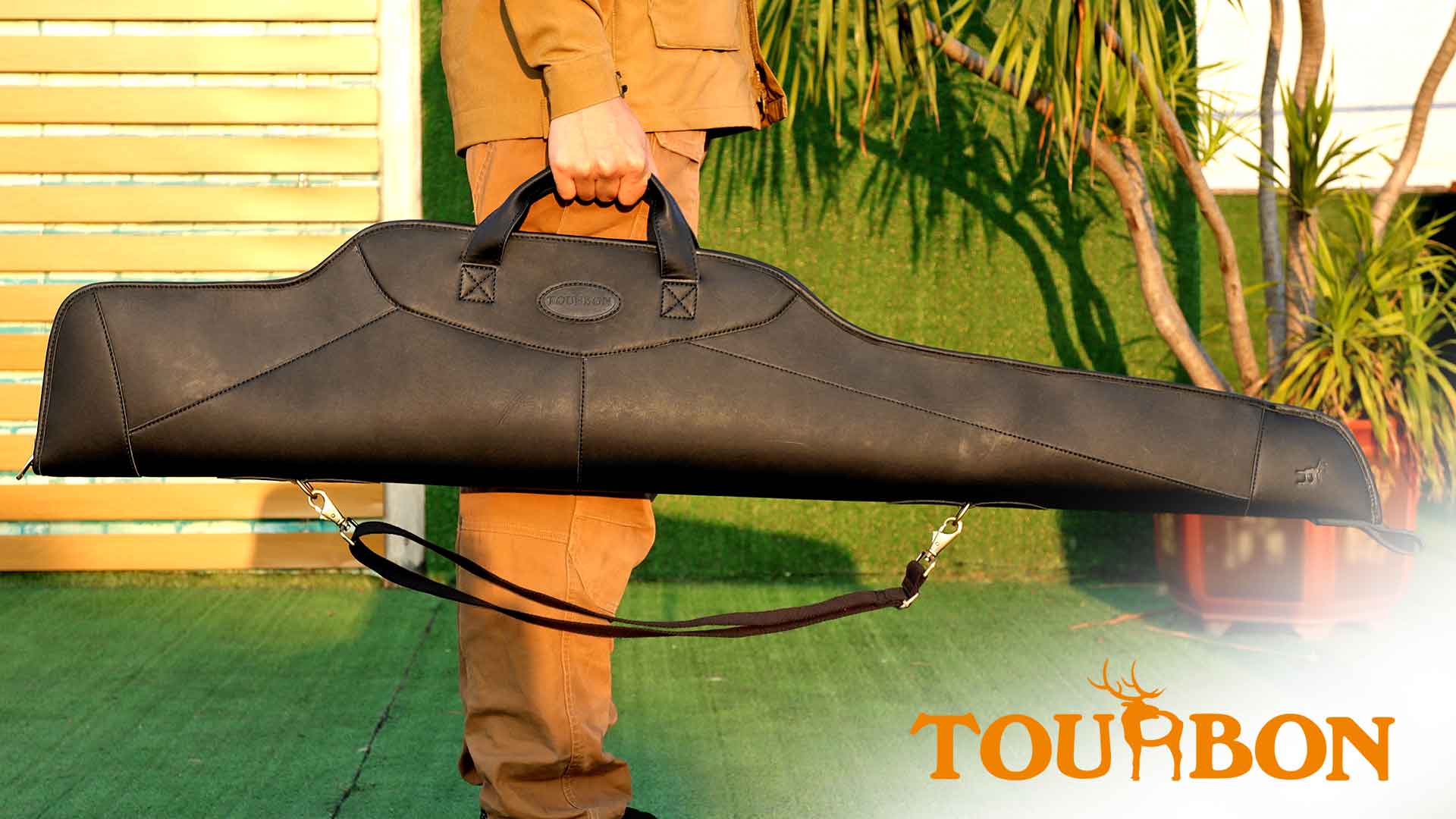 Watch TOURBON Leather Rifle Case with Padded Lining on Amazon Live