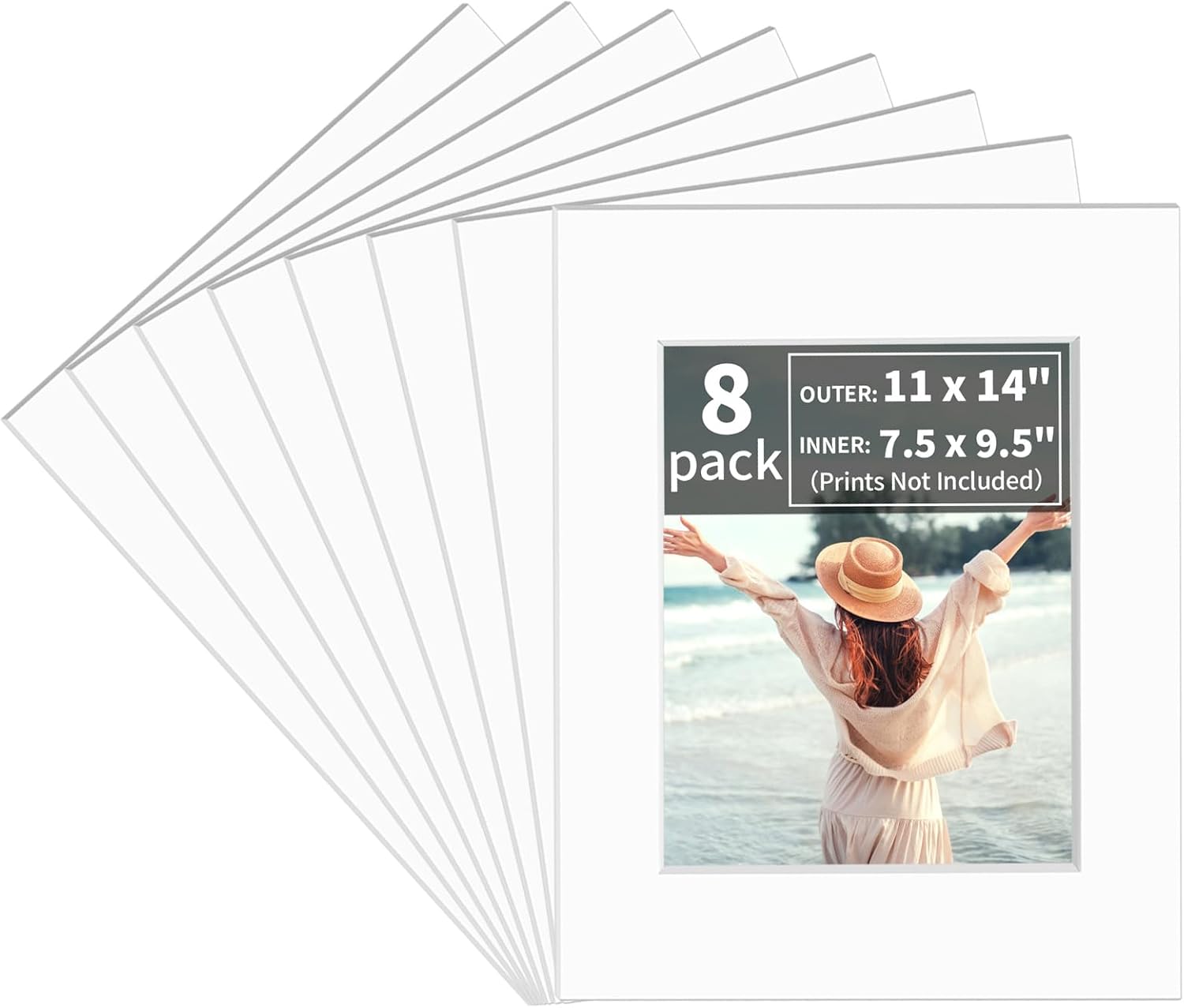 Amazon.com: NIUBIER 8 Pcs Picture Mats for Frames, Photo Mats 11x14 ...