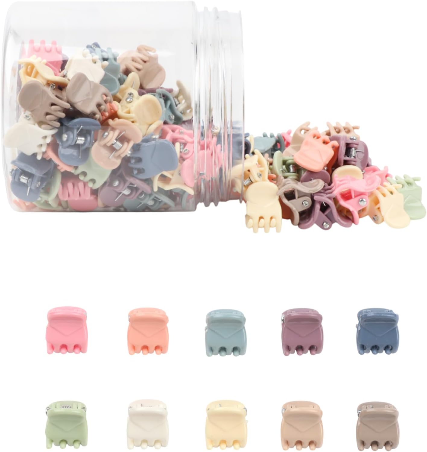 Amazon.com : GTTUKK 100Pcs Multicolor Mini Hair Clips,Tiny Claw Clips ...