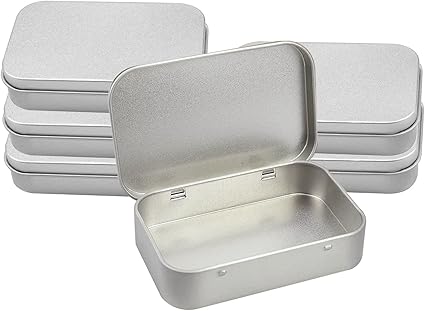 TSKDKIT Metal Tins Containers Rectangular Storage Boxes Small Metal ...
