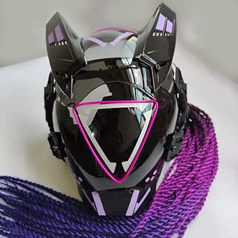 Amazon.com: pafgaf Purple Black Cyber Mask with Braids for Women Girls ...