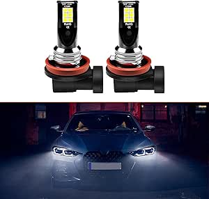 Amazon.com: Crynod 2 PCS Automotive H8/H11 LED Fog Light, 3030 6000K ...