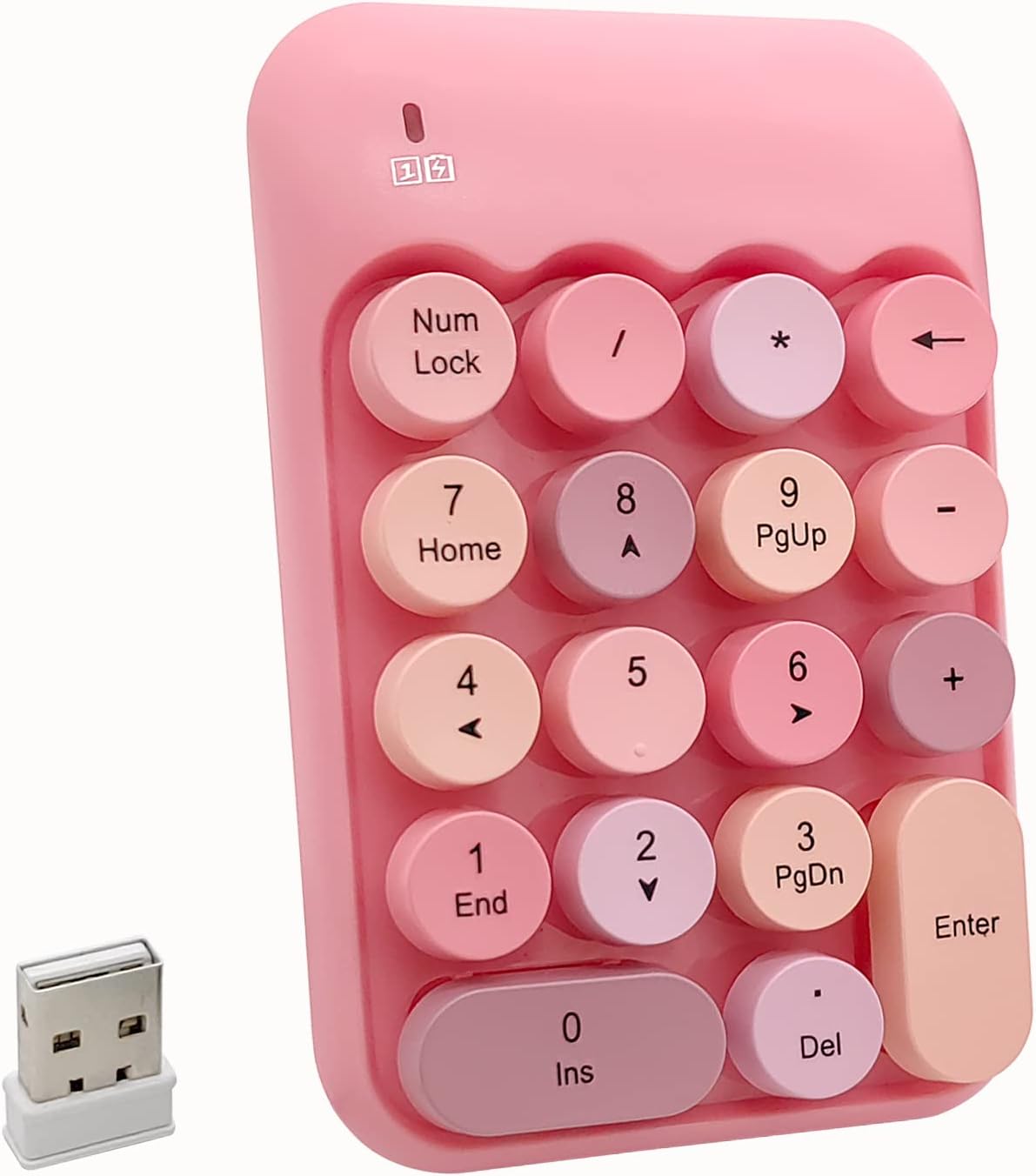 Amazon.com: Wireless Number Pad, Ergonomic Cute Colorful Retro Mini ...