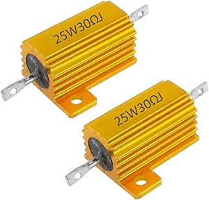 2 X 25W 30 Ohm Resistor Aluminium Case Power Load Resistors Value Gold ...