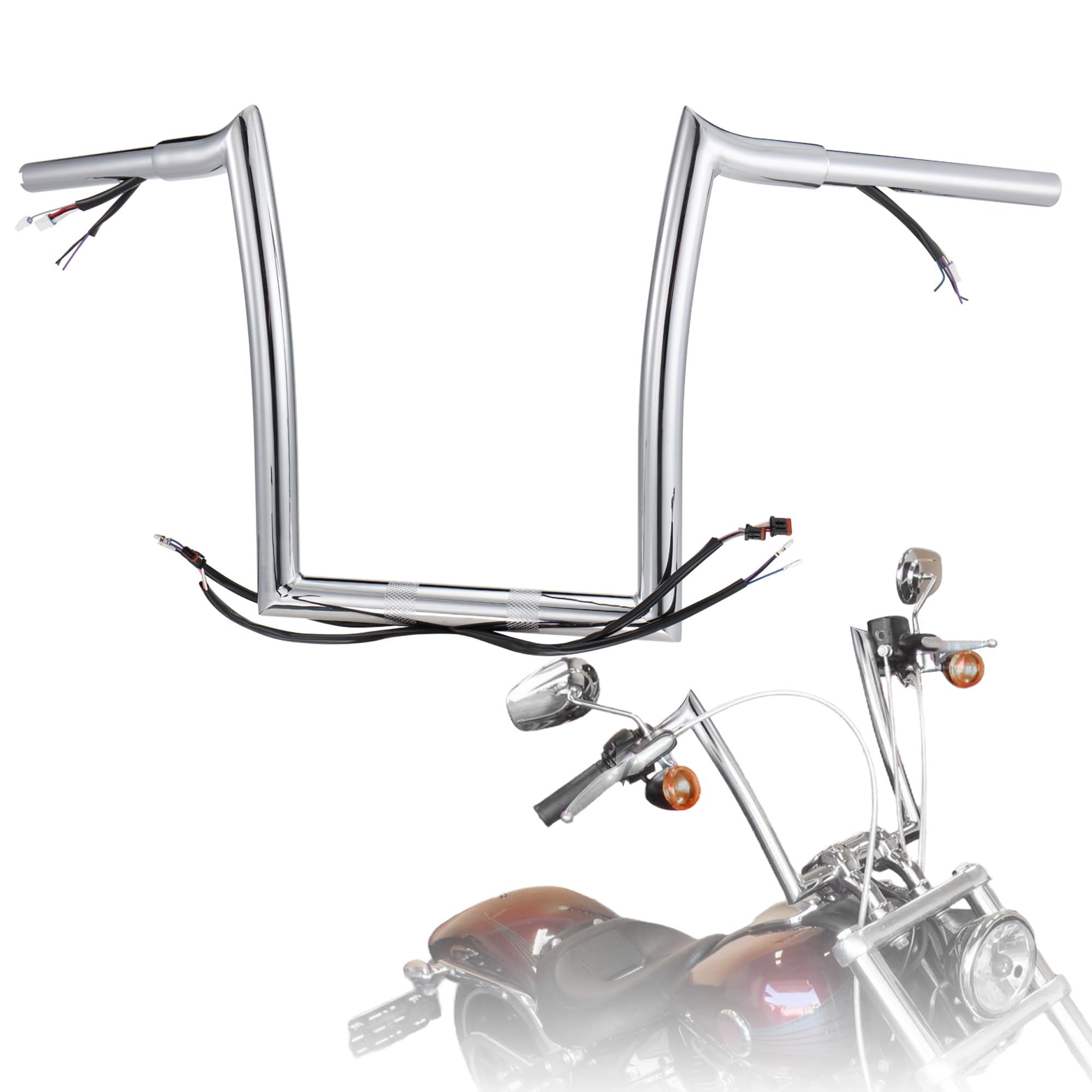 Snapklik.com : Prewired 12 Inch Softail Mercenary Handlebars Ape ...