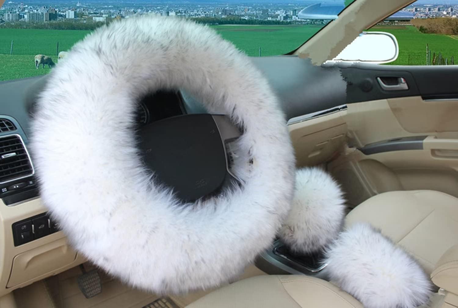 Amazon.com: 3Pcs/Set Women & Men Winter Wool Fur Soft Furry Long Hair ...