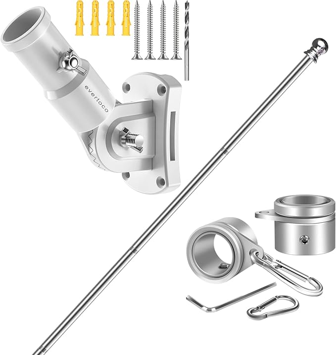 Amazon.com : evertoco Heavy Duty T304 Stainless Steel Flag Pole Kit ...